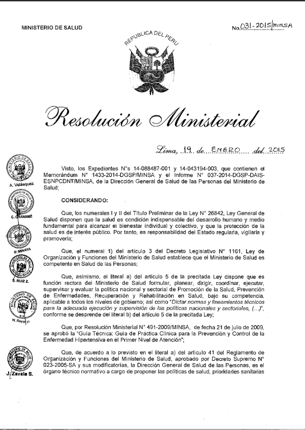 Guía Técnica: Guía de Práctica Clínica para el Diagnóstico, Tratamiento y Control de la ...